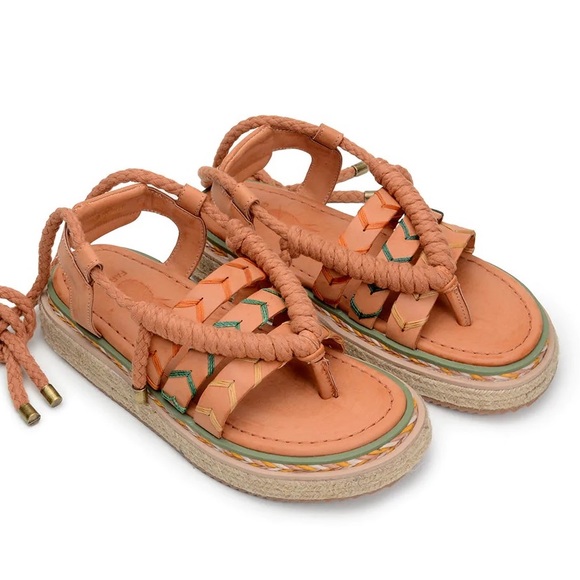 FARM Rio | Shoes | Nwt Farm Rio Sand Rope Tie Flatform Sandal Sz8 ...